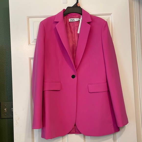 Zara | Jackets & Coats | Zara Pink Blazer | Poshmark